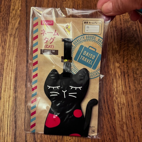 Daiso | Accessories | Nwt Daiso Black Cat Luggage Tag | Poshmark